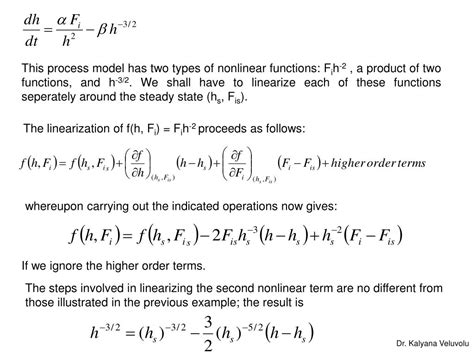 ppt example linearization of a nonlinear model involving a nonlinear function of two