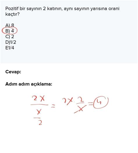 Pozitif Bir Say N N Kat N N Ayn Say N N Yar S Na Orani Ka T R A B