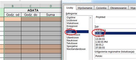Dodawanie I Formatowanie Godzin M In Pracy Excel