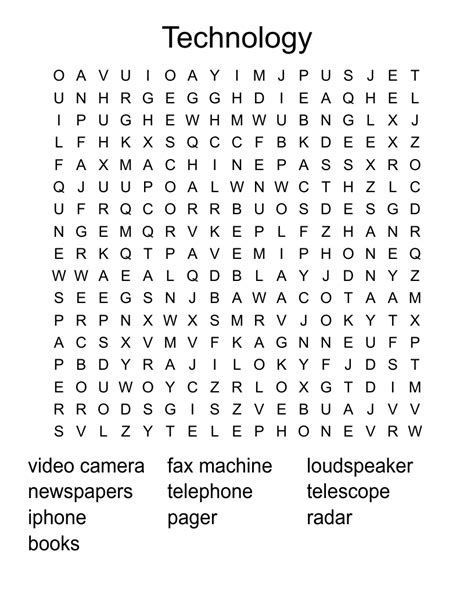 Technology Word Search WordMint