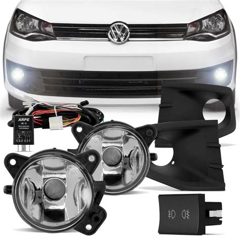 Kit Farol Milha Saveiro Trend Trooper G6 2013 2014 2015 2016 Moldura