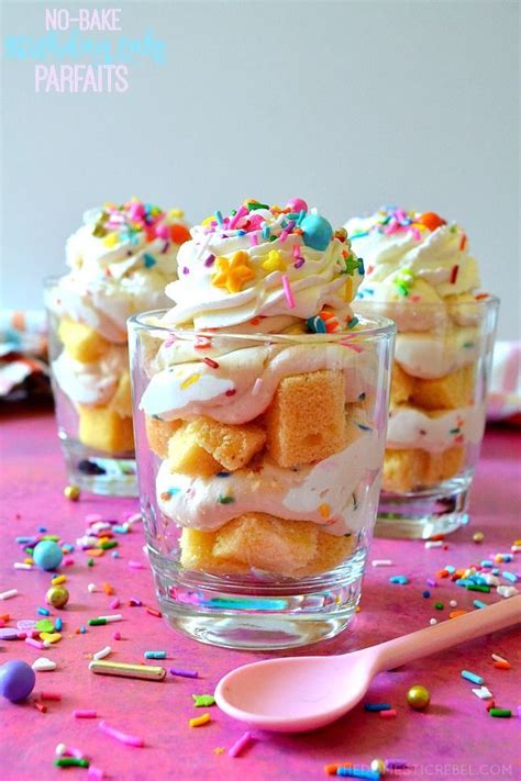 No Bake Birthday Cake Parfaits Recipe Vanilla Cake Mixes Parfait