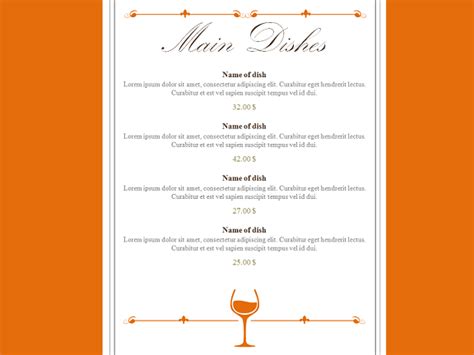Restaurant Menu Powerpoint Template Showeet