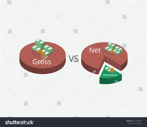 Comparison Gross Income Net Income Stock Vector Royalty Free