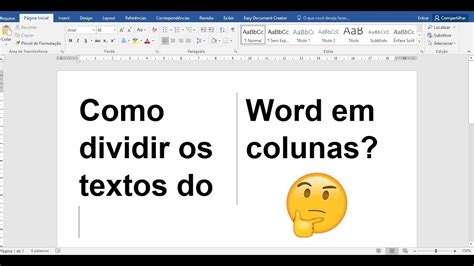 Como dividir os textos do Word em colunas Docência em Prática YouTube