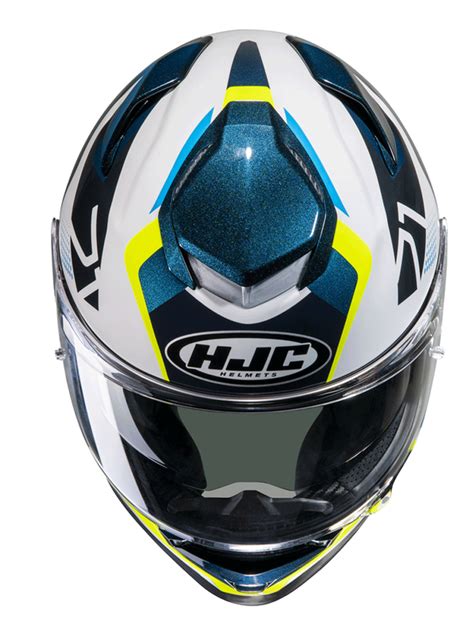 Kask motocyklowy integralny HJC RPHA 71 Hapel niebiesko biało żółty