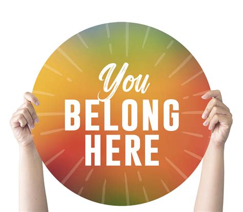 Warm Burst Belong Here Handheld Sign Church Banners Outreach Marketing