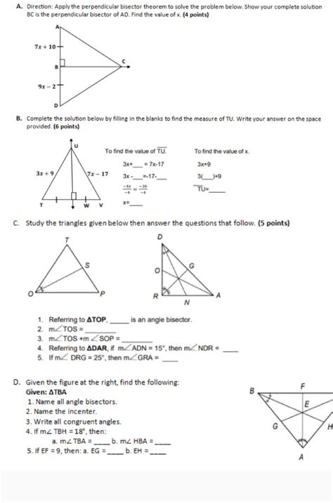 solved a direction apply the perpendicular bisector theorem to solve the problem below show
