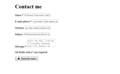 Full Css Html Contact Form With No Images