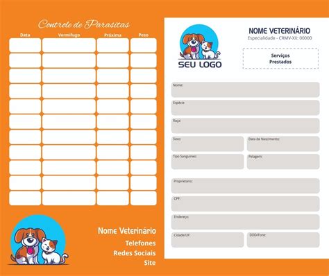 Carteira Vacinação Veterinário Petshop Personalizado 100un Frete grátis
