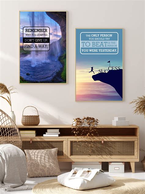 Pieces Inspirational Quote Wall Art Motivational Posters Quote Words