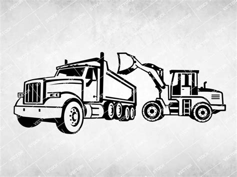 Backhoe Loading Truck SVG Dump Truck SVG Construction SVG