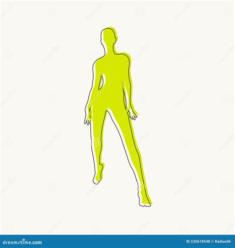 Sagoma Anteriore Del Corpo Umano Di Una Femmina Adulta Illustrazione