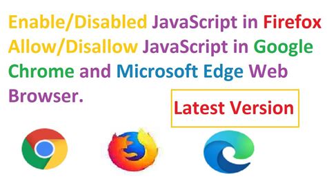 How To Enable And Disable JavaScript In Mozilla Firefox Google Chrome