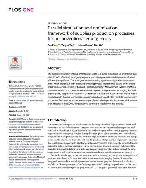 pdf parallel simulation and optimization framework of supplies production processes for