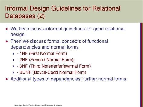 ppt basics of functional dependencies and normalization for relational databases powerpoint