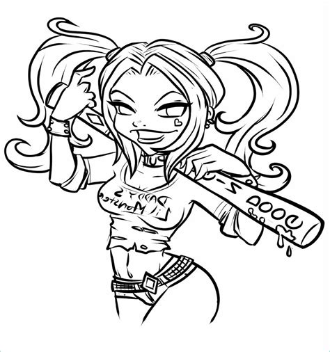 Sexy Harley Quinn Coloring Pages Full Size Coloring Pages