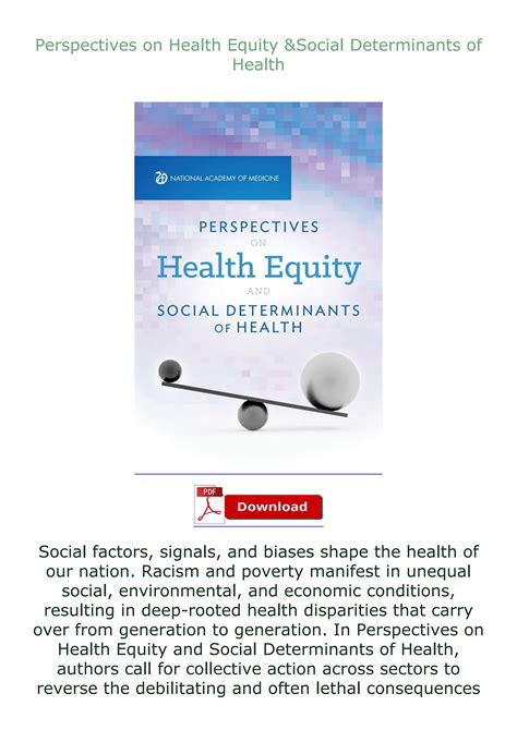 PDF Perspectives On Health Equity Social Determinants Of Health By