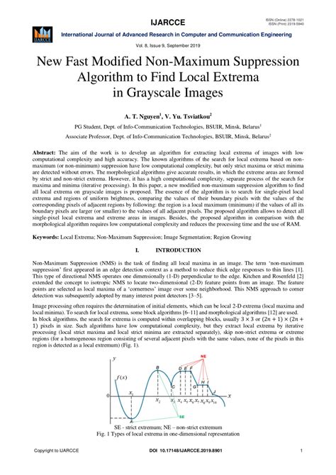 pdf new fast modified non maximum suppression algorithm to find local extrema in grayscale images