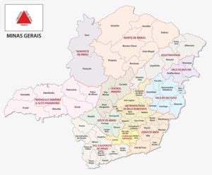 Mapa de Minas Gerais Cidades mapa por região mapa político