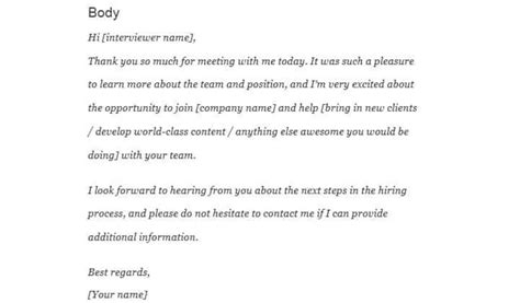 Template For Thank You Email After Interview 40 Thank You Email After