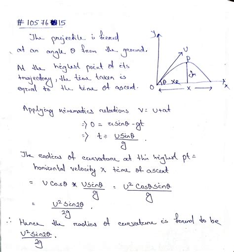 a projectile is thrown from the ground with a speed u at an theta with horizontal find the