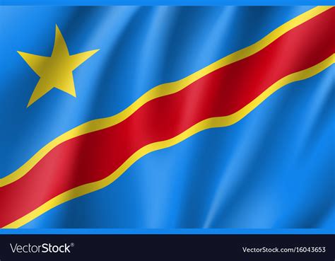 Democratic Republic Congo Flag Royalty Free Vector Image