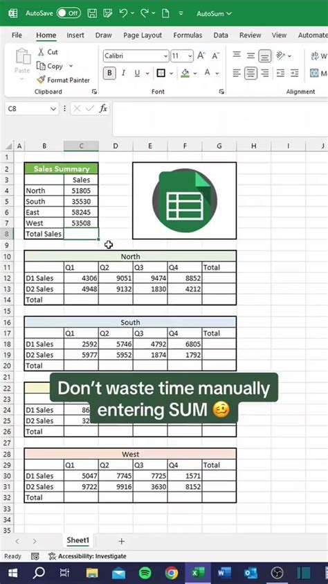 Cheatsheets On Twitter How To Autosum In Excel Dont Forget To