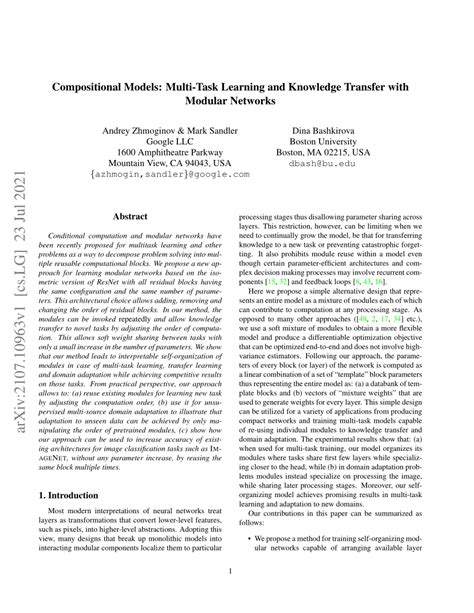 pdf compositional models multi task learning and knowledge transfer with modular networks