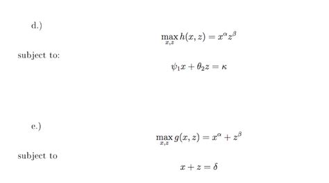 solved 4 solve the following constrained and unconstrained