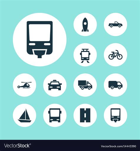 Shipment Icons Set Collection Of Cab Omnibus Vector Image