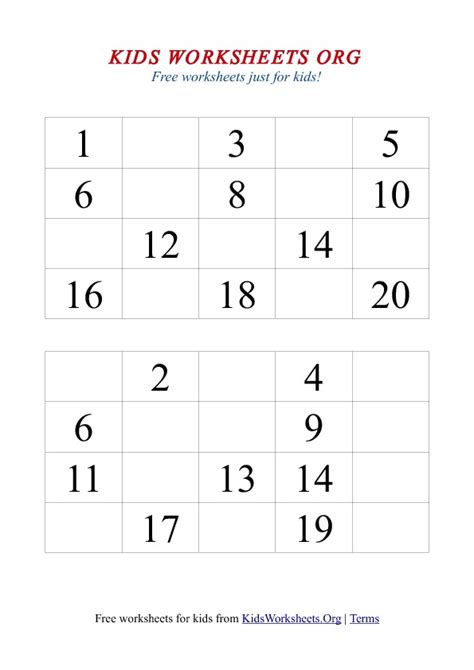 Worksheet Missing Number