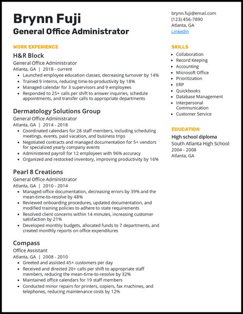 Resume Sample For Fresh Graduate Office Administration