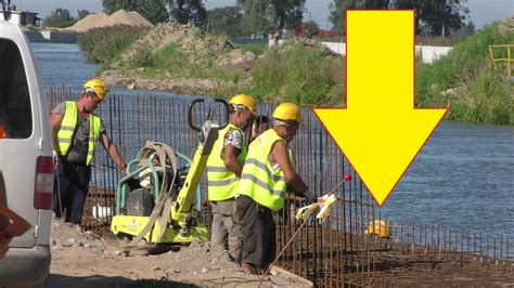 Nowakowo Betonowanie Obudowa brzegów rzeki Elbląg Etap drugi Przekopu