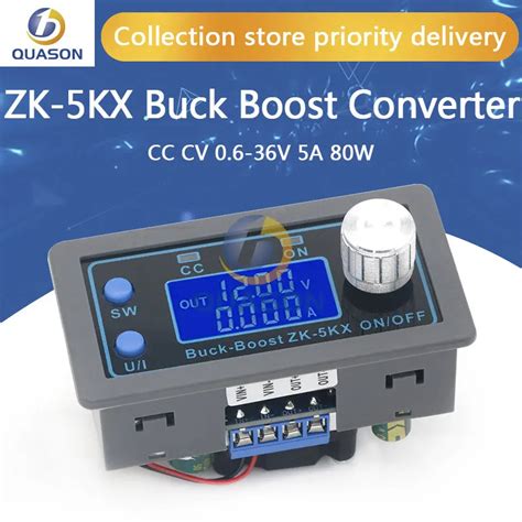 ZK 5KX DC DC Buck Boost Converter CC CV 0 6 36V 5A 5V 6V 12V 24V 80W