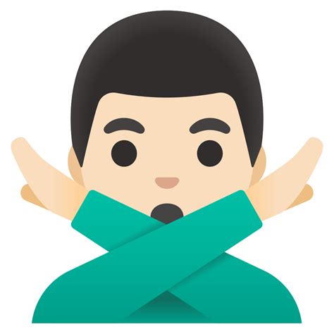 Man Gesturing No Light Skin Tone Emoji