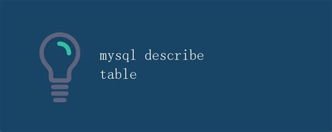 mysql describe table 极客笔记