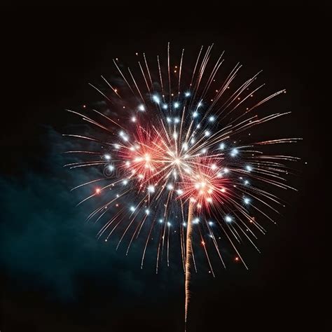 Fuegos Artificiales Sobre Fondo Negro Encender El Cielo Fuegos