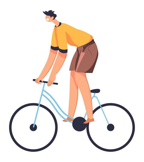 Cyclist Riding Bicycle Sports Activities Summer 17740669 Vector Art At