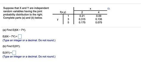 solved х 2 suppose that x and y are independent random