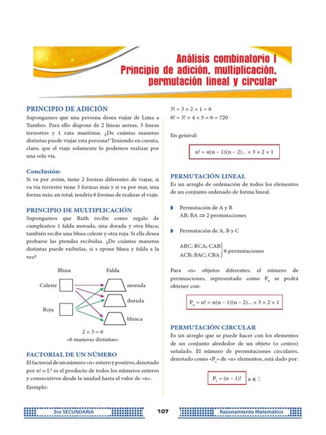 análisis combinatorio i pdf permutación combinatoria