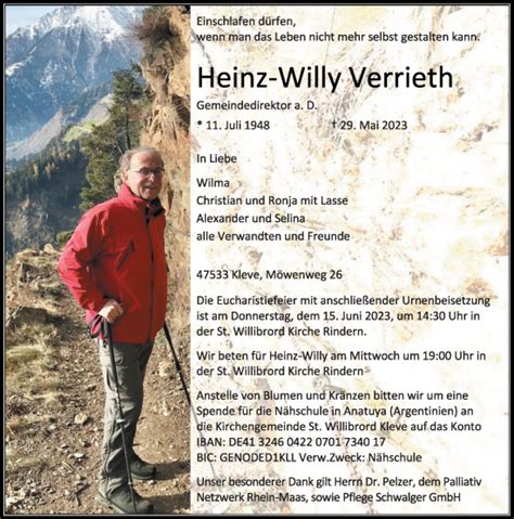 Alle Traueranzeigen für Heinz Willy Verrieth trauer rp online de