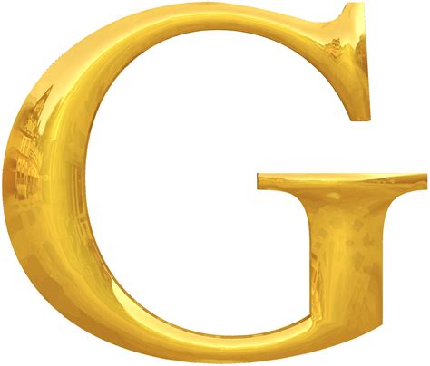 Tipografía dorada letra G PNG transparente StickPNG