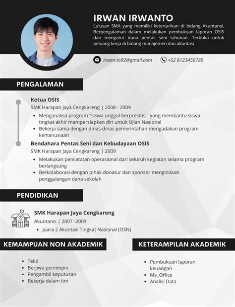 Lulusan SMA Tetap Percaya Diri Dengan Contoh CV Berikut Ini Atma