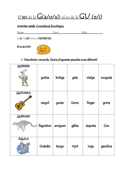 El So De La G I Gu Consci Ncia Fonologica Ortografia Catalana