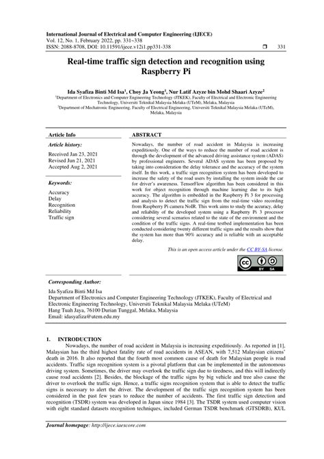 pdf real time traffic sign detection and recognition using raspberry pi