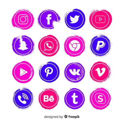 Set De Logotipos De Redes Sociales Vector Gratis