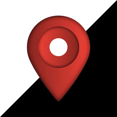 Icono de punto de pin de símbolo de puntero de ubicación de mapa rojo