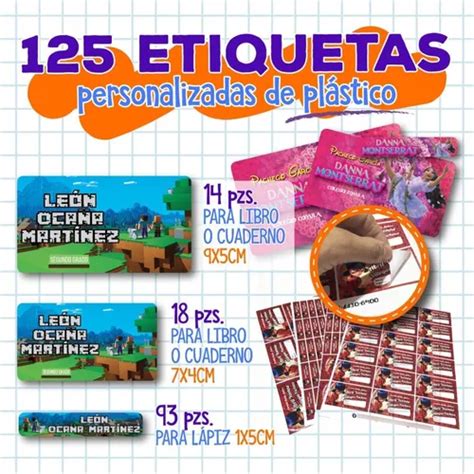 Etiquetas Escolares Personalizadas Plastificadas
