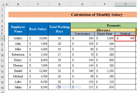 How To Calculate Monthly Salary In Excel With Easy Steps Exceldemy